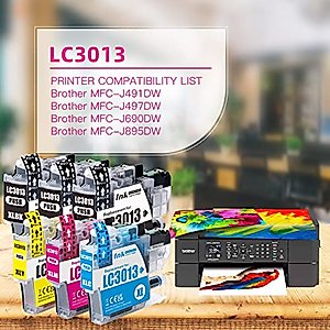 INNERTECK Replacement for Brother MFC J895DW J497DW LC3013 XL 3013 Ink Cartridges 6 Pack (3 Black,1 Cyan,1 Magenta,1 Yellow) Work with Brother MFC-J491DW MFC-J497DW MFC-J690DW MFC-J895DW Printer