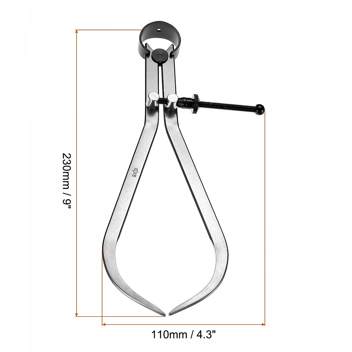 uxcell Spring Outside Caliper 9 Inch Stainless Steel Adjustable Spring Caliper Bent-Leg for Wood Turning Lathe Projects