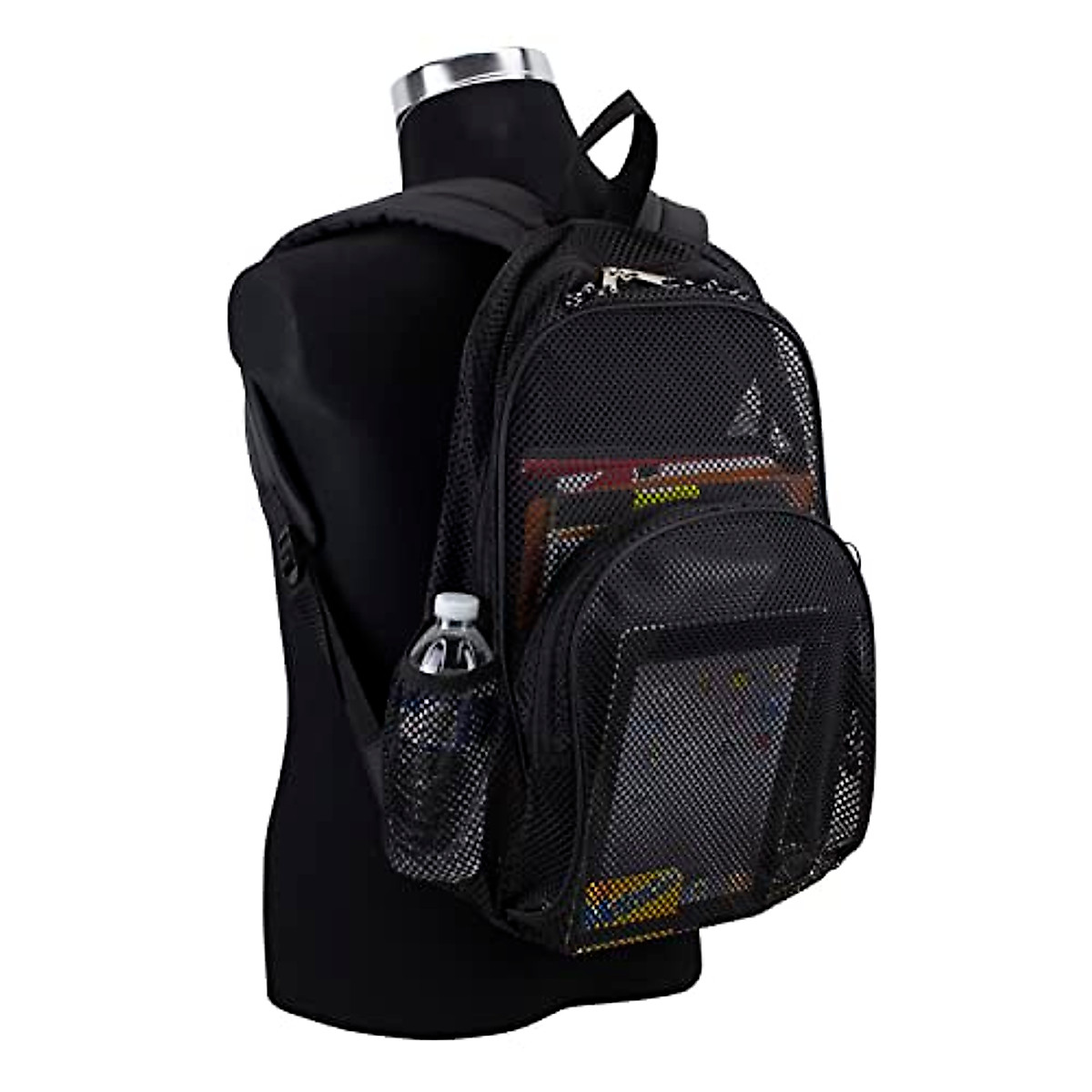 Eastsport Mesh Backpack With Adjustable Padded Shoulder Straps, Black