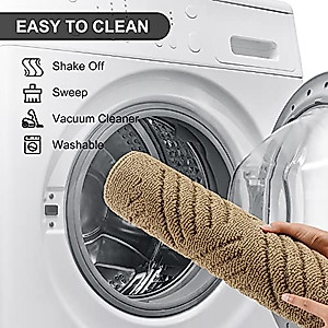 Pocass Indoor Doormat, Brown Front Door Mat, 20" x 32" Non Slip Durable Resist Dirt Entrance Rugs for Outdoor Entryway, Patio, Inside Porch, Low-Profile, Machine Washable