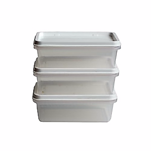 Unica Food Storage Container, with Airtight Lid, Stackable Rectangle Meal Prep Container, BPA-Free, Microwave, and Freezer Safe, Set of 3, 18 oz, 4.5x4.5x2.51 in