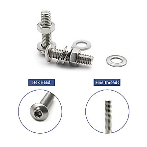 1200 PCS Nuts and Bolts Assortment Kit, Metric M2 M3 M4 M5 Machine Screws, Stainless Steel 304 Hex Socket Head Cap Bolts and Nuts Kit.