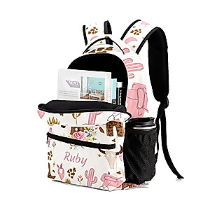 Deven Cowgirl Wild Floral Horse Personalized Kids Backpack for Boy/Girl Teen Primary School Daypack Travel Bag Bookbag
