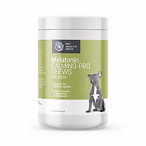 Pet Health Pros Melatonin Calming-Pro Dog Calming Chews for Dogs - Made with Chamomile, Ginger and Melatonin - Dog Calming Chews for Dogs Anxiety and Stress - Storms, Fireworks and Travel - 60 ct