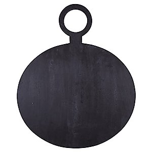 Santa Barbara Design Studio Table Sugar Mango Wood Round Charcuterie Board, Medium, Black