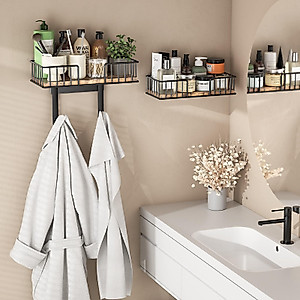 Punmoy Ironing Board Hanger Wall Mount, 2-Tier Iron and Ironing Board Holder with Removable Hooks (T-Shaped Legs), Laundry Room Organization and Storage Wall Mounted