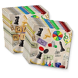 Game Night Party Supplies Set Plates Napkins Cups Tableware Kit for 16