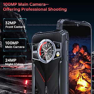 CUBOT Kingkong 9 Outdoor Rugged Phone Unlocked - 24GB RAM+256GB ROM Smartphone,100MP+32MP+24MP Night Vision Camera,10600mAh Large Battery, 6.58 Inch FHD+ Display, IP68 Waterproof Mobile Phones Black