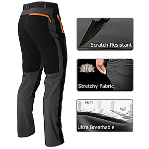 Kuseeker Mens Stretch Work Hiking Pants Quick Dry Lightweight Waterproof Outdoor Travel Climbing Fishing Pants Gray 38