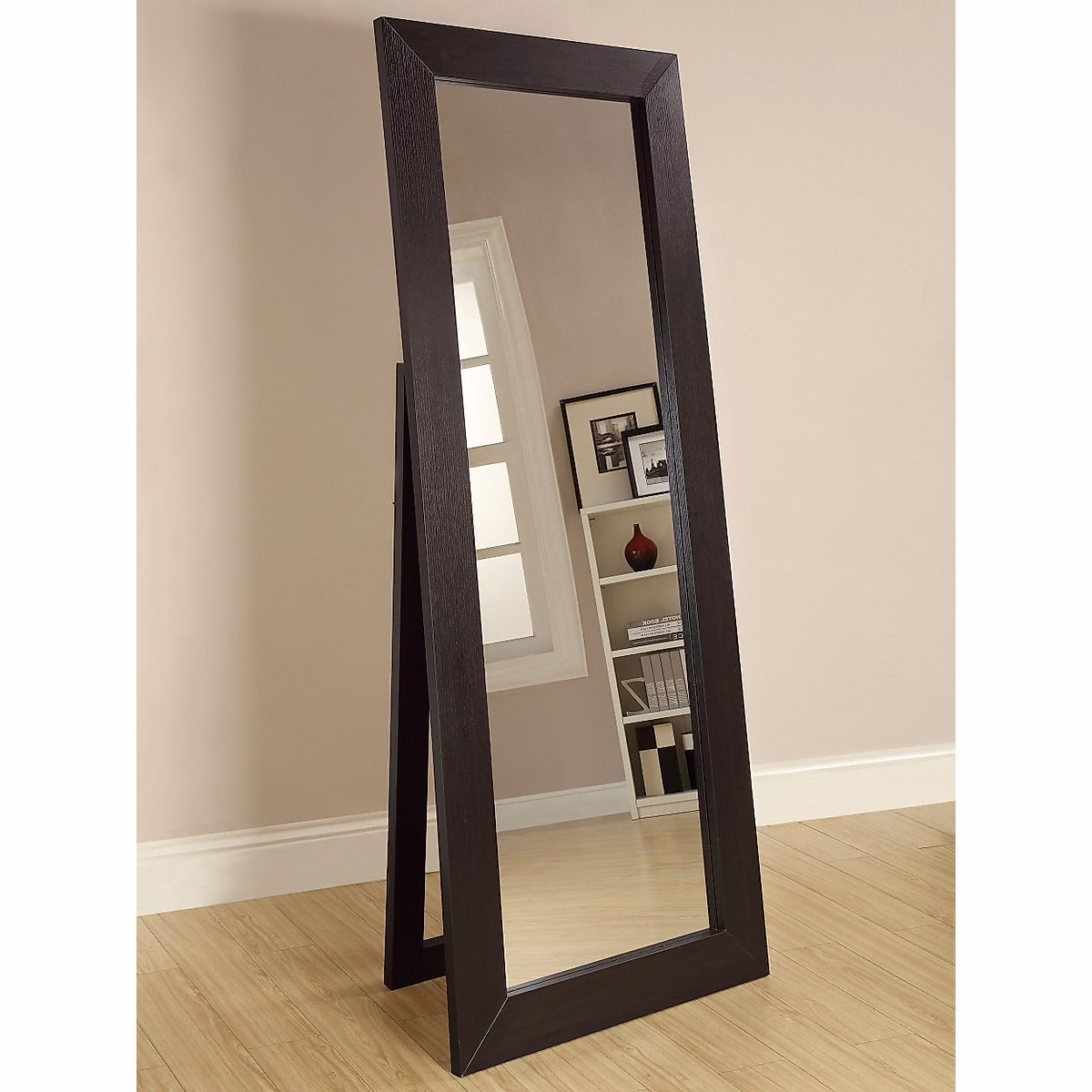 Coaster Home Furnishings 900453 Beveled Frame Floor Mirror Dark Cappuccino