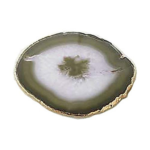 Christmas Gifts Agate Coaster design Gold Rimmed Teal Color Coaster Wholesale Drink Coaster Tableware Bar Accessories Dinning Table Accessories