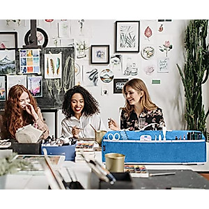 Ginsco Waterproof Dust Cover for Cricut Maker 3, Cricut Maker, Cricut Explore 3 Machine, Cricut Explore Air 2, Cricut Maker Cover with 3 Front Pockets for Cricut Accessories and Supplies Tools Pens Blue