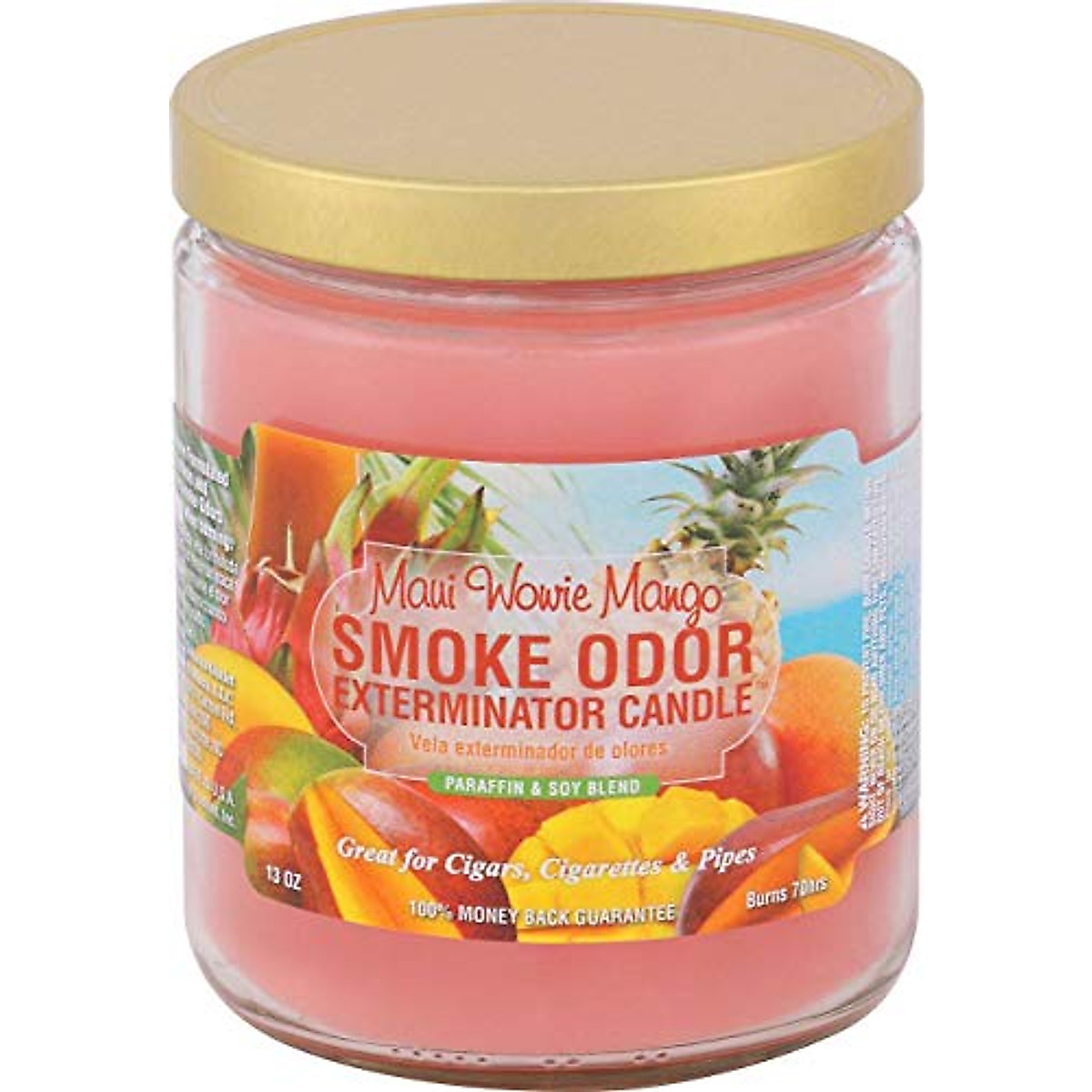 Smoke Odor Exterminator 13oz Jar Candle, Maui Wowie Mango, 13 oz, 13 Ounce