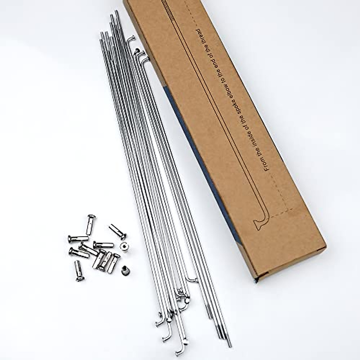 BaveL 36pcs Steel Spokes Mountain Bike Spokes MTB 272mm W/Nipples (Silver, 272)