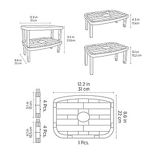 DecoBella Stackable Shelves for Cabinets and Countertop, Storage Organizer 2 Layer Shelves for Undersink, Pantry, Kitchen, Bathroom, Laundry Room, DIY Rack for Spices, Plates, Supplies (Clear)