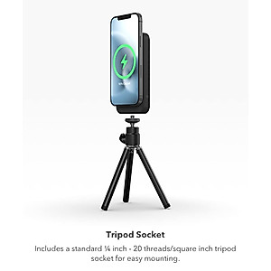 mophie Snap+ Powerstation Wireless Stand - Black - Compatible with MagSafe Enabled iPhones or Any Qi-Enabled Smartphones, Including Apple, Samsung, or Google Phones