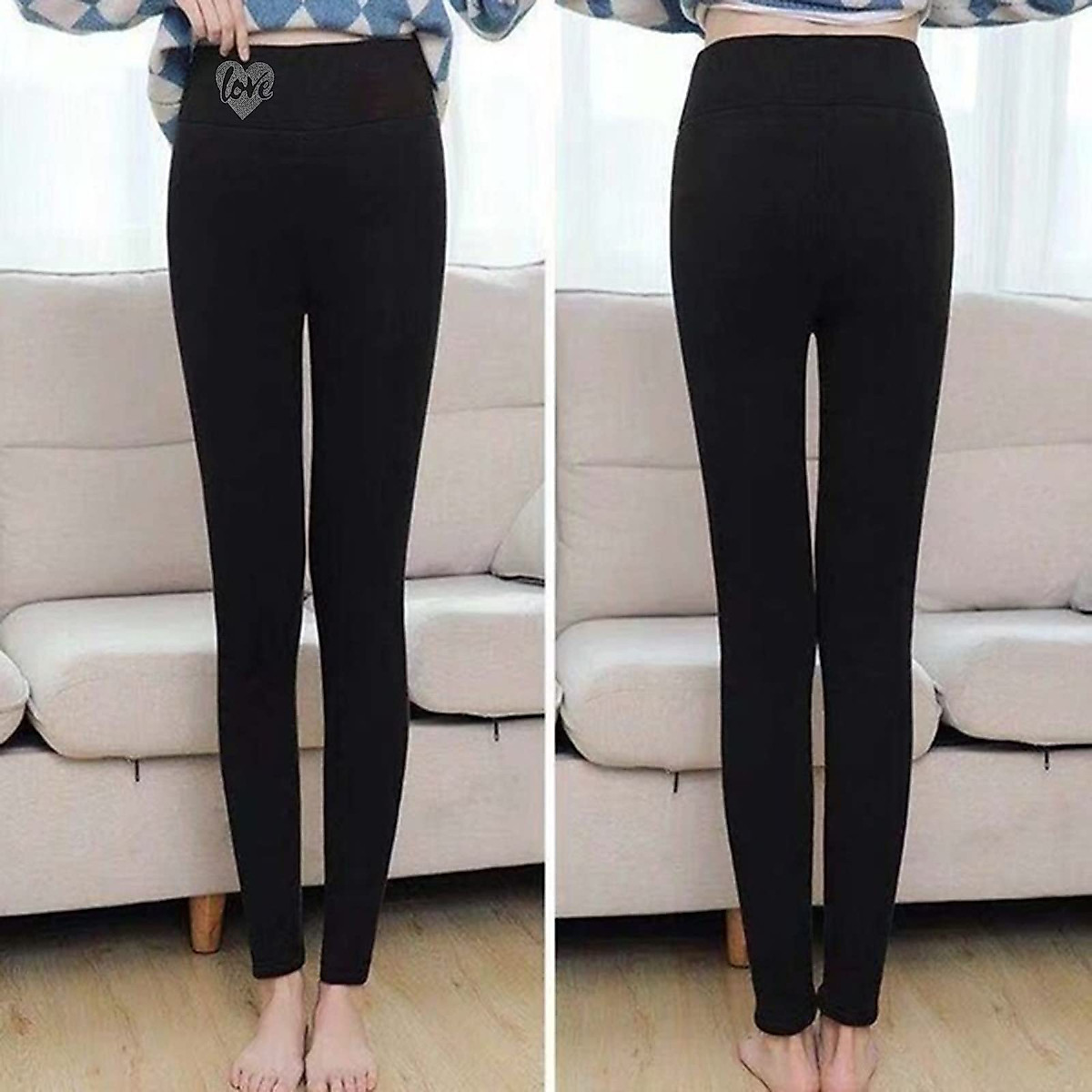 Women's Thermal Running Tights High-Waisted Warm Fleece Lined Plush Workout Leggings Seamless Stretchy Skinny Pants