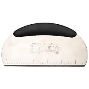 BINO Stainless Steel Dough Cutter - Black | Kitchen Scraper for Baking Bread Supplies | Professional Baking Supplies | Baking Tools | Baking Essentials | Dough Scraper | Food Scraper | Pastry Scraper