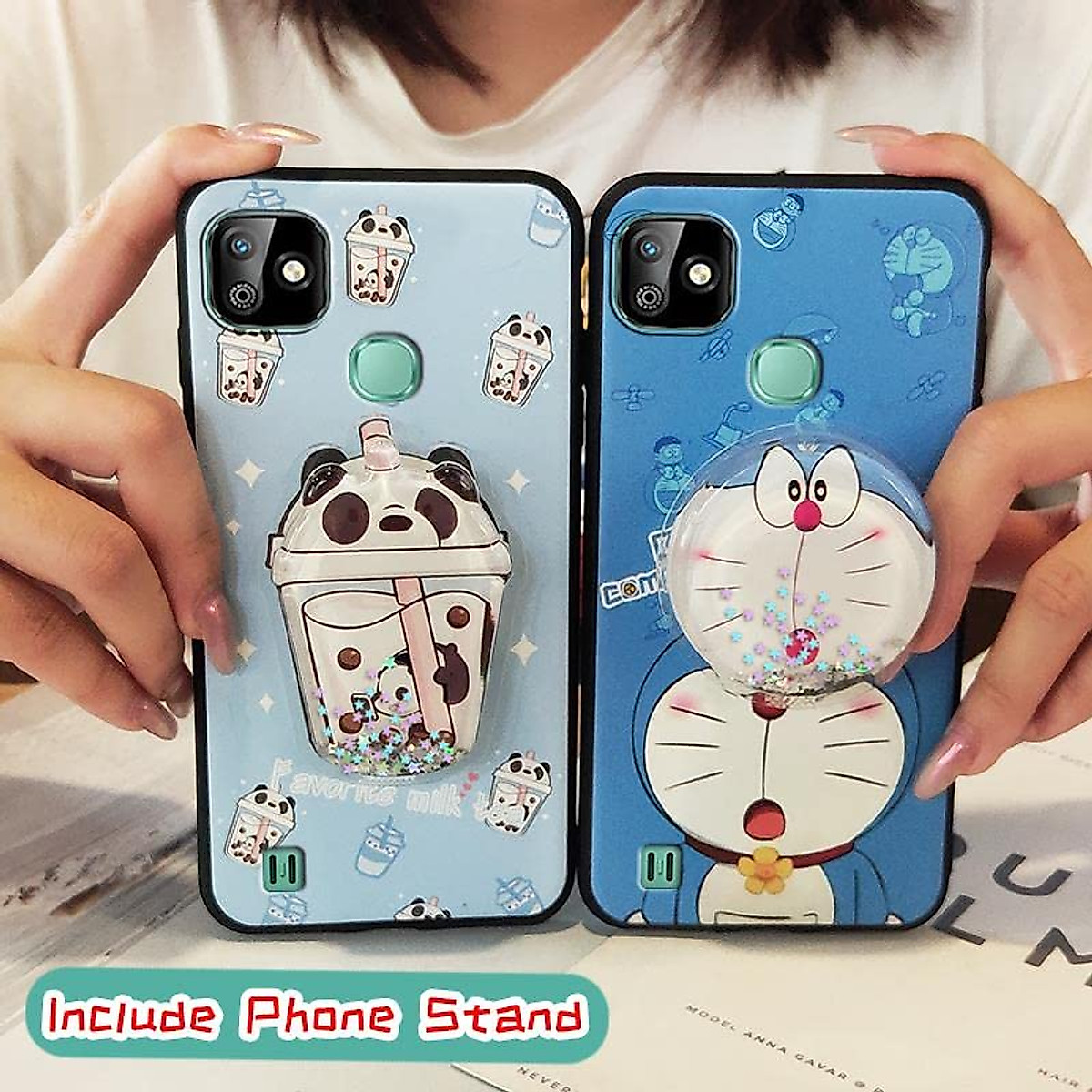 Waterproof Fashion Design Lulumi Phone Case for infinix X612/Smart HD 2021, TPU Anti-Knock Silicone Foothold Shockproof Anti-dust Drift Sand Armor case Back Cover Dirt-Resistant Cartoon, #5