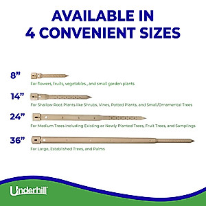 Underhill Deep Drip Irrigation Stake 14-1/2-Inch, Watering Spike for Trees and Bushes with Shallow Roots, Drip System Parts Tubes, A-DD14, Single