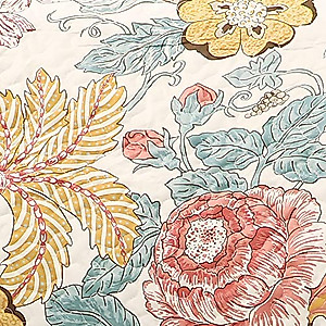 Lush Decor Sydney Furniture Protector-Floral Leaf Garden Pattern Armchair Cover-Blue and Yellow, Chair, Blue & Yellow