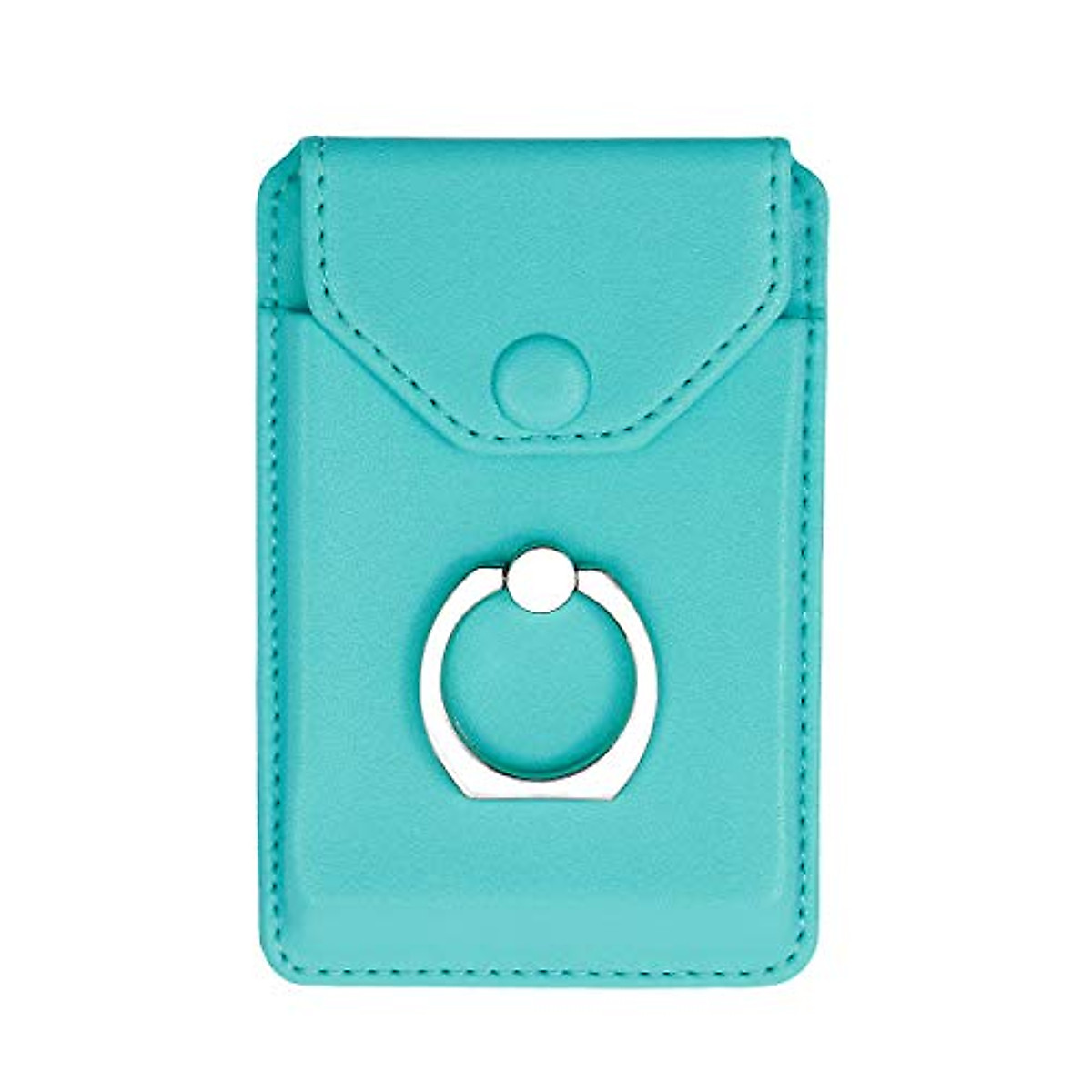 YUNCE Cell Phone Card Holder RFID Ring Stand Stick on Wallet Card Holder for Back of Phone for iPhone Android and All Smartphones Adhesive Credit Card Holder for Cell Phone-Green