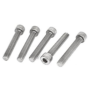 uxcell® M8 x 50mm Threaded Stainless Steel Hex Socket Head Cap Screws 5 Pcs
