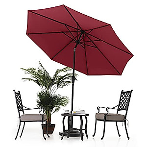 MASTERCANOPY Patio Umbrella for Outdoor Market Table -8 Ribs (10ft,Burgundy)