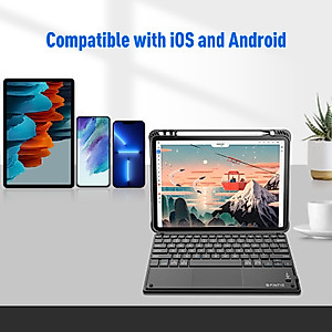 Fintie Ultrathin 4mm Wireless Bluetooth Keyboard with Built-in Multi-Touch Touchpad for iPad, iPhone, Samsung Galaxy, Nexus, Microsoft Surface, HP and Other Bluetooth Devices [Retail Packaging]
