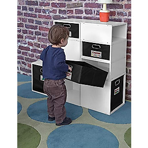 Niche Cubo Set of 2 Half-Size Foldable Fabric Storage Bins- Black