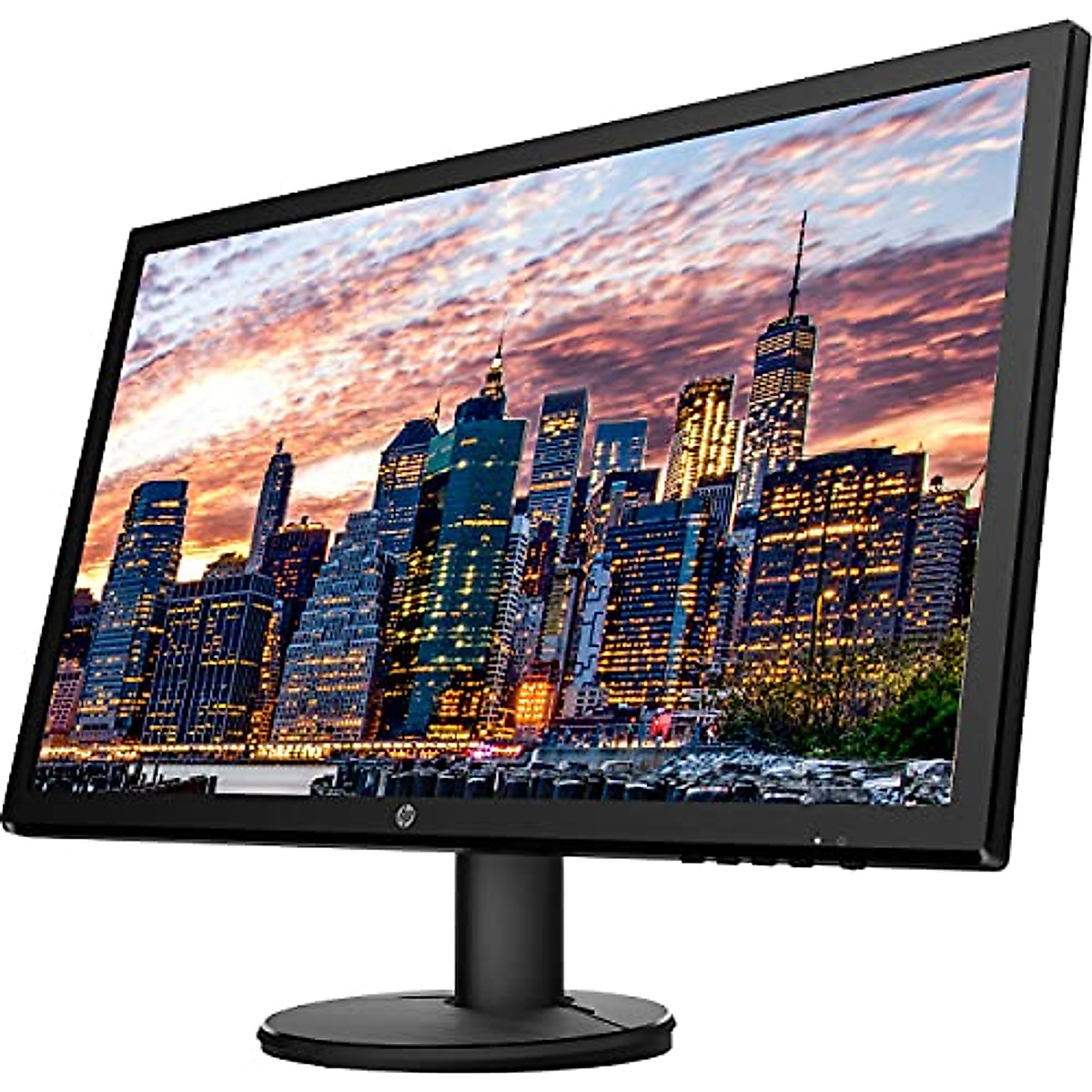 HP V24 FHD 1920x1080 Monitor Bundle with HDMI, FreeSync, Low Blue Light, and Mini Bluetooth Speaker for Professional Sound, Built-in Microphone and Remote Shutter for Photos