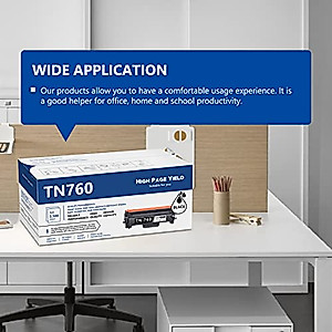 TN760 TN730 Toner Cartridge Replacement for Brother TN760 TN730 High Yield Black Toner Compatible DCP-L2550DW HL-L2350DW HL-L2390DW HL-L2395DW MFC-L2710DW MFC-L2750DW Printer