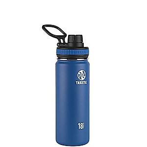 Takeya Vacuum Insulated Stainless Steel Water Bottle, 18 oz, Navy