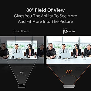 j5create USB Streaming Webcam - 1080P HD with 360° Rotation, High Fidelity Microphone, Plug and Play for PC/Mac/Laptop/Desktop/Skype/YouTube/Zoom/Facetime, Suitable for Conferencing/Calling (JVCU100)