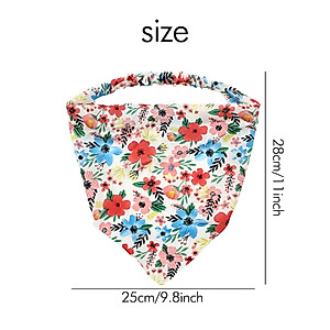 Lawie 15 Pack Large Solid Colorful Floral Bandana Headband Triangle Satin Silk Blank Plain Boho Hair Scarf Headbands Elastic Kerchief Neckerchief Head Neck Scarves Hand Wrap Hairbands for Women Girl