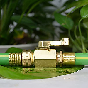 HQMPC Super Heavy Duty 3/4" Brass Shut Off Valve Garden Hose Shut Off Valve Garden Hose Connector 1 PC