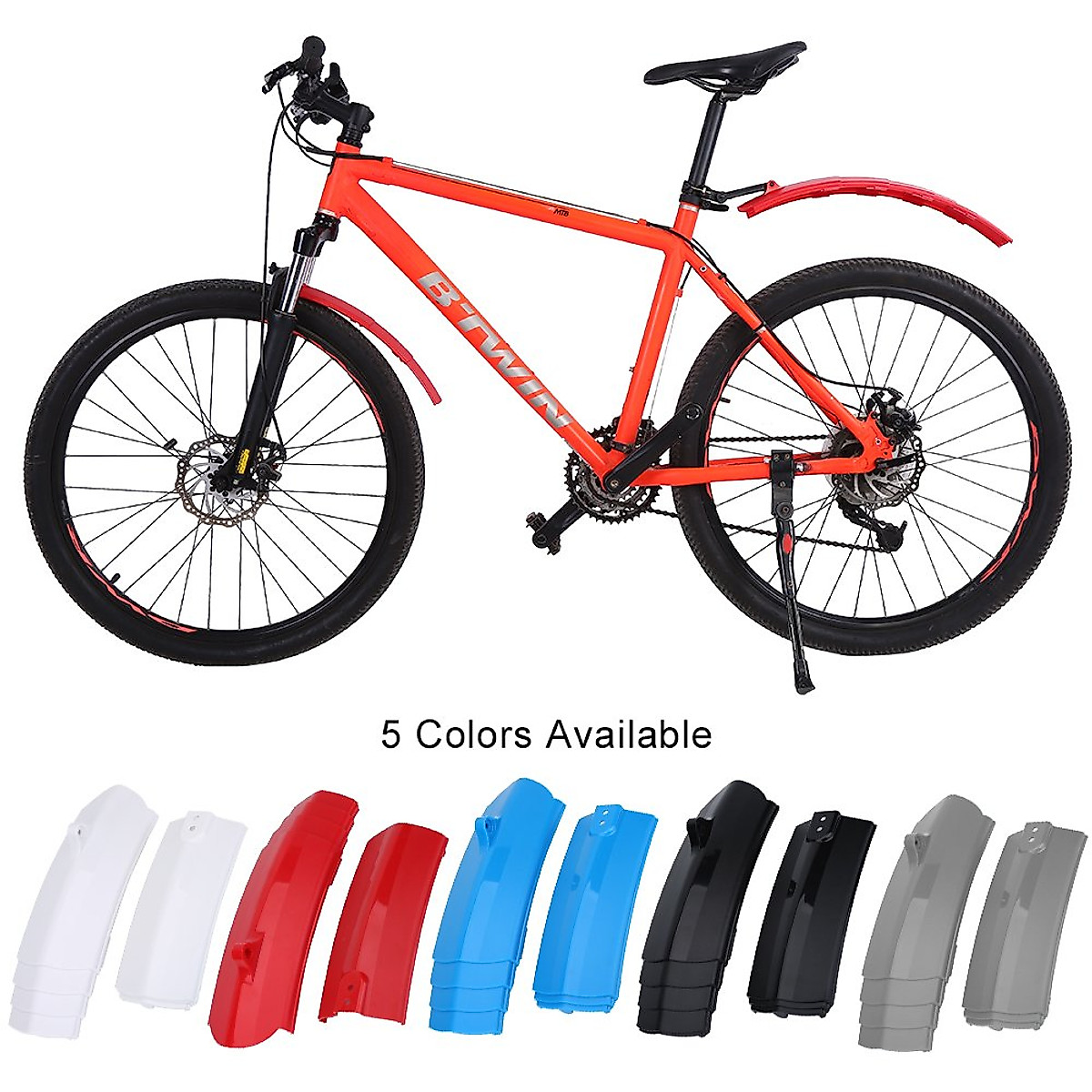 Retractable Bike S Set, Front & Rear Mountain Road Bike Mudguard Tyre Mud Guard with Led Light (Black) Road Bike S 700C 28Mm Front and Rear ycle Splash Guards