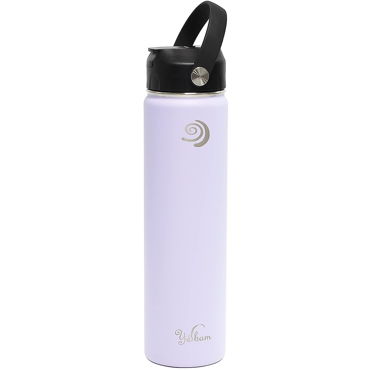 Yerbam 24oz Sports Flask Insulated Water Bottle One-Touch Open Chug Lid & Covered Straw Lid Wide Mouth Direct Drink Paracord Strap Dishwasher Safe Leakproof Sweat-Free BPA-Free (Light Periwinkle)