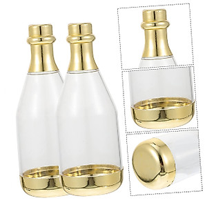 Gadpiparty 20pcs box Favor Container Decorationbridal Birthdays Bottle Showerengagementanniversariesgolden Champagne Birthday Wedding for Weddings Plastic Shaped Candy Bottles Gold