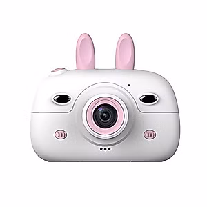 MCJL Child Camera Child Digital Camera Photograph Print Camera Cartoon Rabbit Video Recorder 1080P High List Anti Dual Lens 2.4 Inch IPS Screen,Pink,No Memory Card