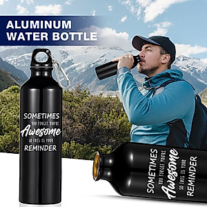 Hoolerry 12 Pack Multi Color Aluminum Water Bottle Sometimes You Forget You're Awesome Lightweight Reusable Bike Backpacking Water Bottles Bulk with Buckle and Twist Cap for Travel Sport(25 Oz)