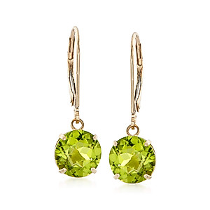 Ross-Simons 3.90 ct. t.w. Peridot Drop Earrings in 14kt Yellow Gold