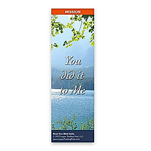 Christian Bookmark with Bible Verse, Pack of 25, Mission Themed, You Did It To Me, Matthew 25:40