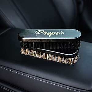 PROPER DETAILING CO. Leather Brush and Alcantara Brush | 2 Pack Leather Brush Car Detailing | Get Professional Results - Perfect for Cleaning Leather Seats, Sofas, and More | Detailing Brushes