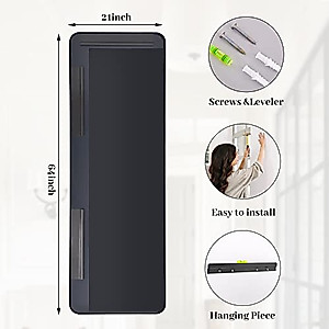 VooBang Full Length Mirror Deep Framed 21x64 Inch Floor Stand, Leaning or Dressing Modern Sleek and Chic Design Ideal for Bedroom, Closet, or Entryway Black