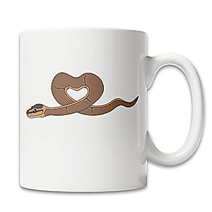 Cute Pinstripe Ball Python Heart Coffee Mug (11oz)
