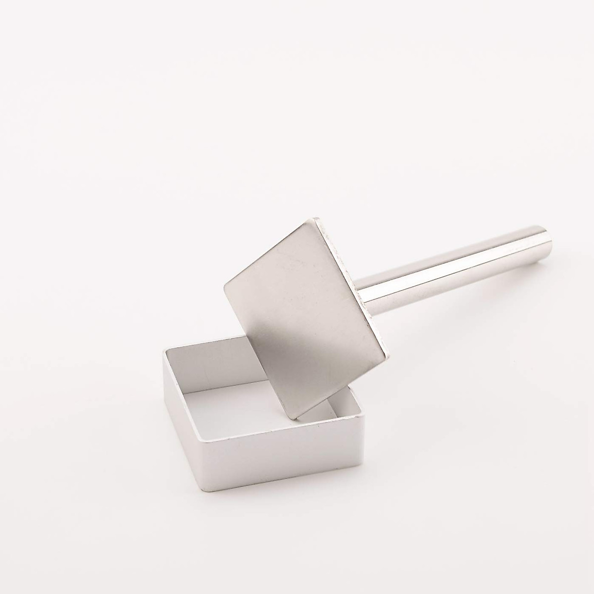 Prettyard Square Shape Aluminium Alloy Pineapple Cake Mold (Small Cake Mold) with Stainless Steel Pusher & Lifter Press Set DIY Dessert Molds Cookie Cutter (10xMolds+1xPress)