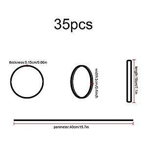 Rubber Bands, 35 Pcs Large Thick Elastic Rubber Bands Set 200mm*10mm Heavy Duty Black Trash Can Bands for Office Home School Bank Bank, Strong Durable Wide for Industrial, Cat Litter Box,File Folders