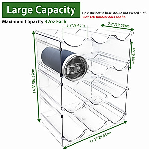 Spaclear Water Bottle Organizer, Stackable Kitchen Pantry Organization and Storage Shelf, Plastic Water Bottle Holder for Fridge Kitchen Cabinet Organizer and Storage, Tumbler Travel Mug Cup Organizer