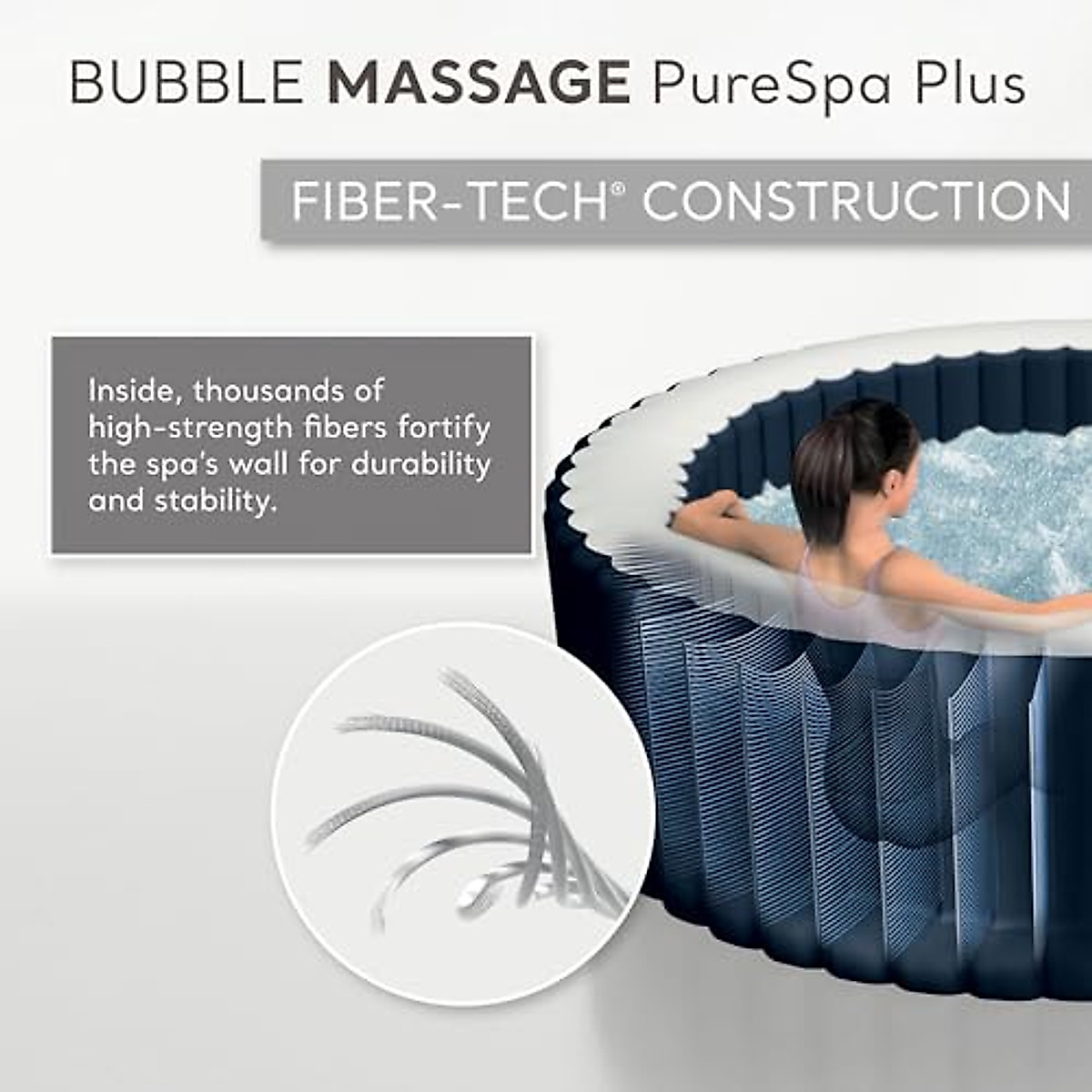 INTEX 28429EP PureSpa Plus Bubble Massage Spa Set: includes Energy Efficient Spa Cover – 2 Contoured Headrest – LED Light – 4 Person Capacity – 77" x 28"